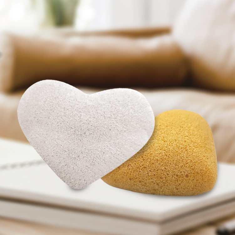 2022 New Pure White Heart Shaped Konjac Cleansing Sponge - BeneCleansing